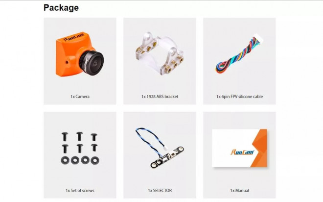 RunCam Racer 2 Micro FPV Racing Camera 700TVL w/2.1mm Lens (Orange ...