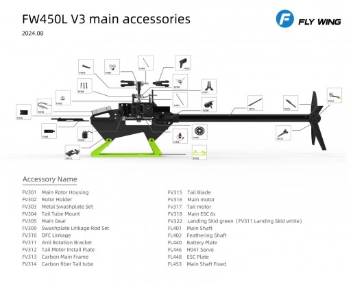 FLYWING (PNF) FW450L V3 6ch RC Smart Helicopter w/H1 GPS Stabilization ...