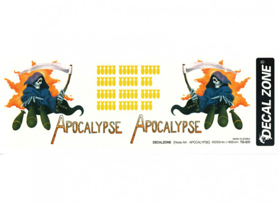 Nose Art - Apocalypse 250 x 85mm Self Adhesive Decal Set
