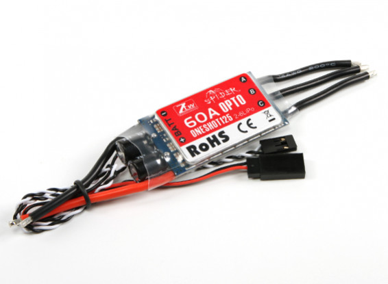 ZTW Spider Series 60A OPTO Multi-Rotor ESC 2~6S w/12V Out (SimonK Firmware)