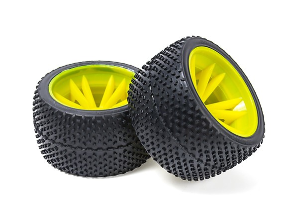 BSR Berserker 1/8 Electric Truggy - Wheel Set (Yellow) (Super Soft) (1 ...