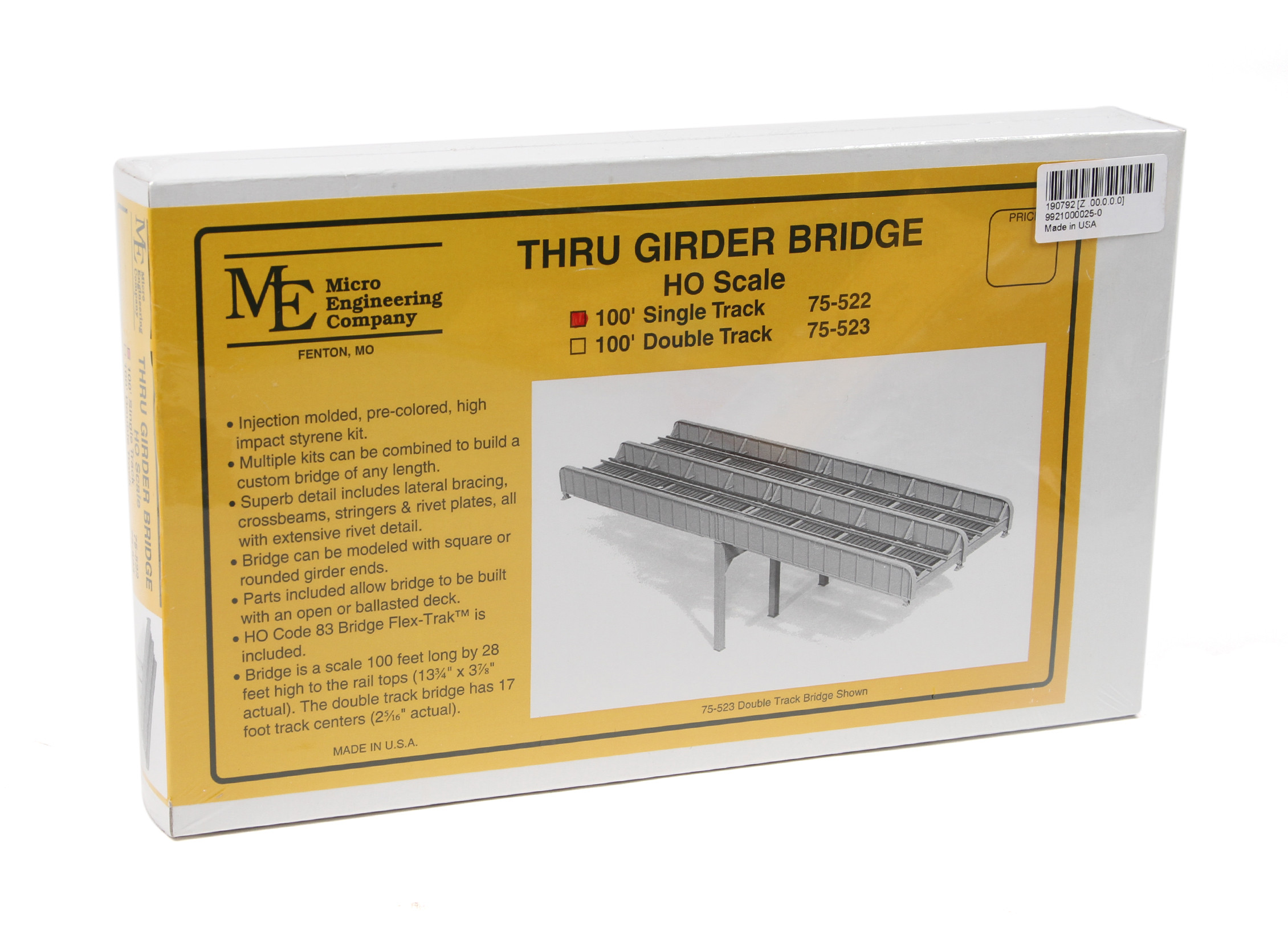 Micro Engineering HO Scale 100ft Single Track Through Girder Bridge w ...
