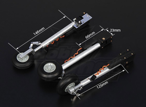 Turnigy DSR Tricycle Retract System 90 degree Rotating Nose Wheel Gear ...