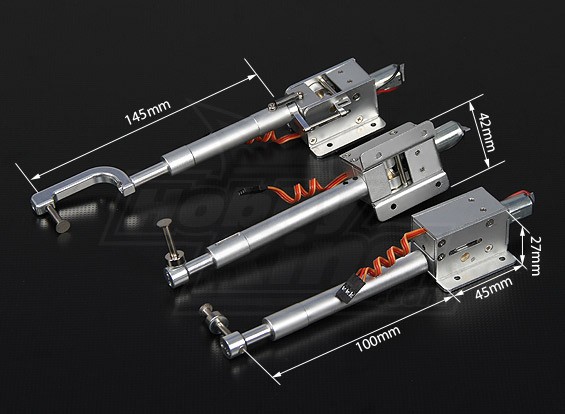 Turnigy Full Metal Servoless Retract with 100mm Oleo Legs (Tricycle) 1. ...