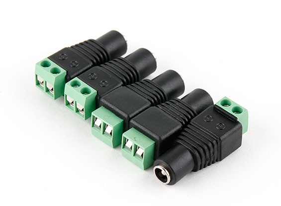 2.5mm DC Power Socket with Screw Terminal Block (5pcs)