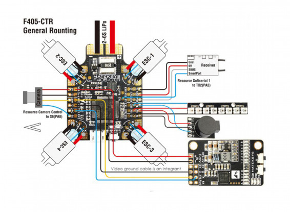 MATEKSYS Betaflight F405-CTR Flight Controller w/ OSD, PDB, Blackbox ...