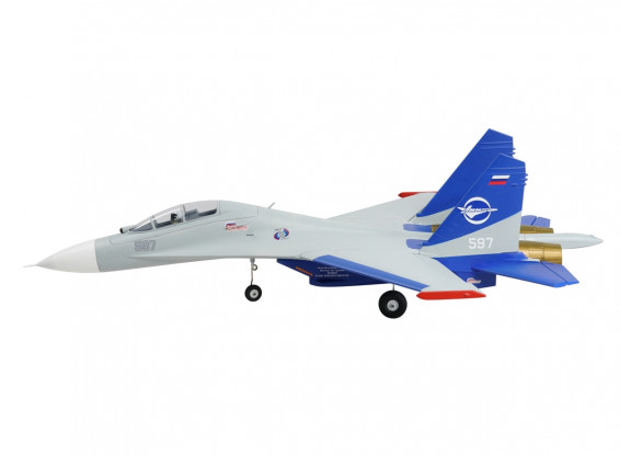 XFLY (PNF) Sukhoi Su-27 Flanker (Grey) w/Twin 50mm 12 Blade EDF Fans ...