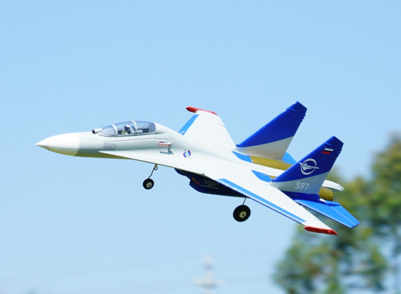 XFLY (PNF) Sukhoi Su-27 Flanker (Grey) w/Twin 50mm 12 Blade EDF Fans ...