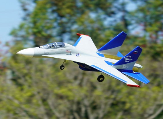 XFLY (PNF) Sukhoi Su-27 Flanker (Grey) w/Twin 50mm 12 Blade EDF Fans ...