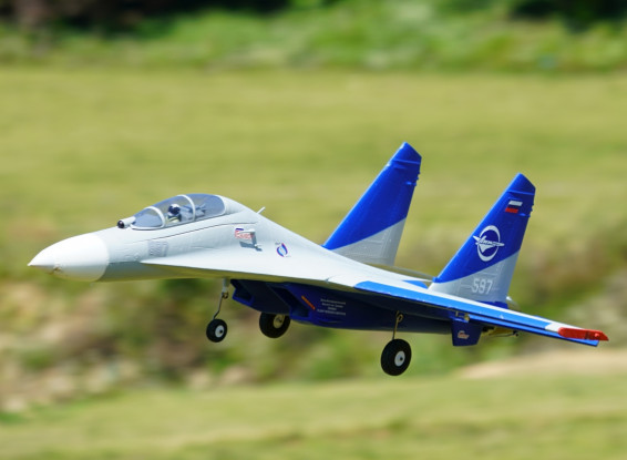 XFLY (PNF) Sukhoi Su-27 Flanker (Grey) w/Twin 50mm 12 Blade EDF Fans ...