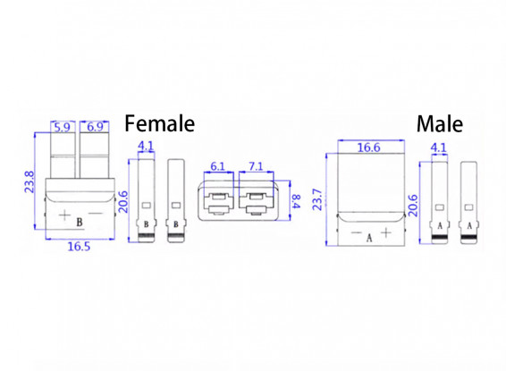 5 Pair TRX Plug Connectors Male and Female (Hardware_wireconnector)