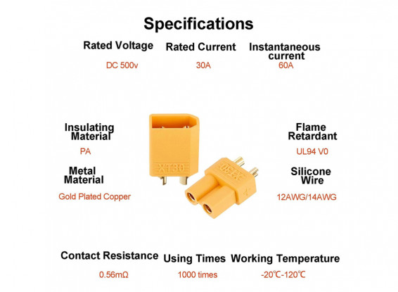 5 Pair XT30 Plug Connectors Male and Female (Hardware_wireconnector)