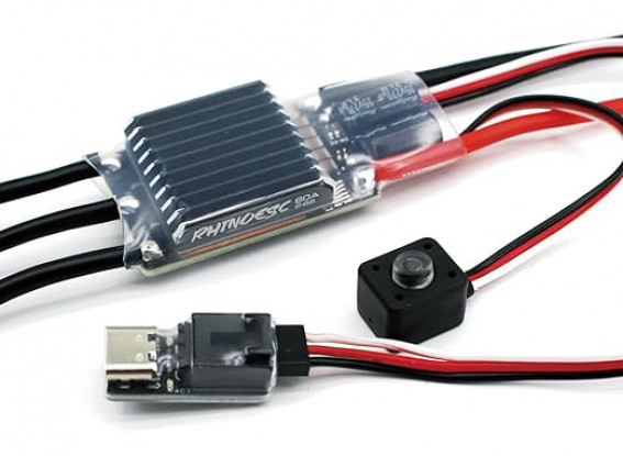 DYS Rhino VE80A 80A 2-8S Brushless ESC for 1/8 RC Cars & Rock Crawlers ...