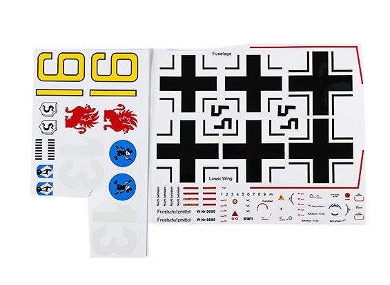 Durafly™ Bf.109E 1100mm Battle of Britain Scheme - Decal Sticker Set ...