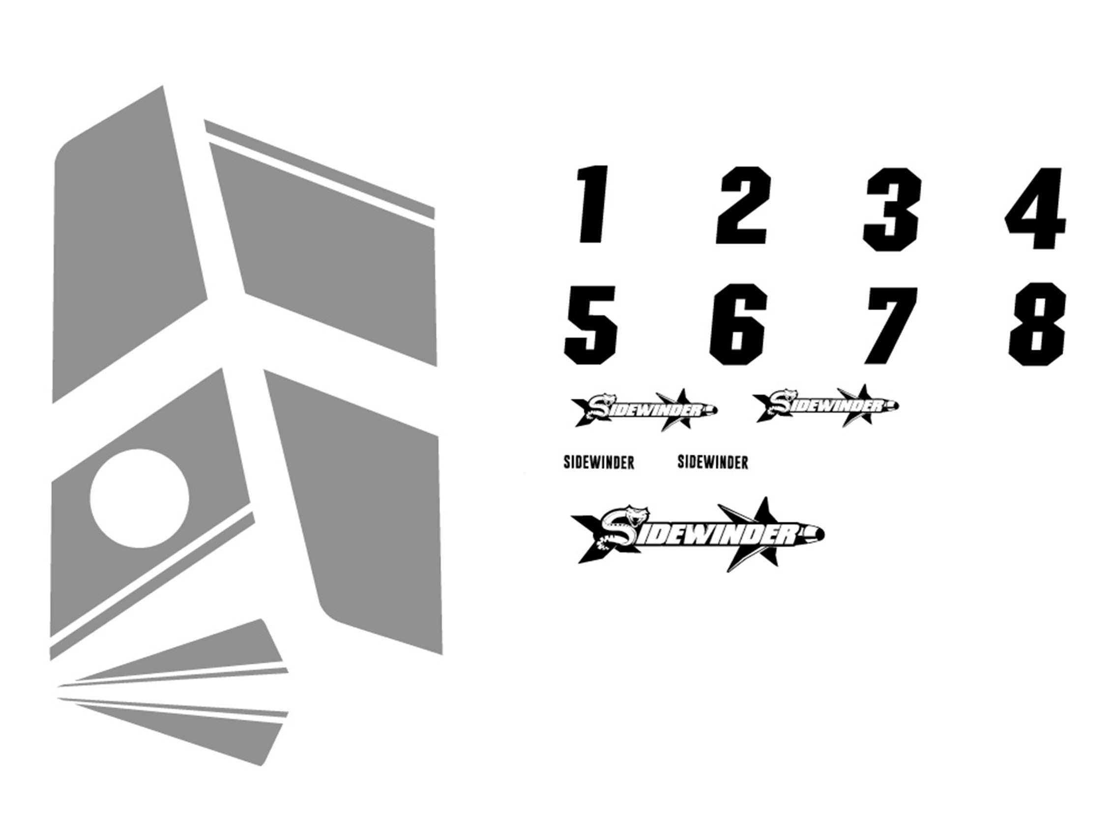 Durafly RC Spare Parts Sidewinder 1100mm PNF Silver Sticker Set | HobbyKing