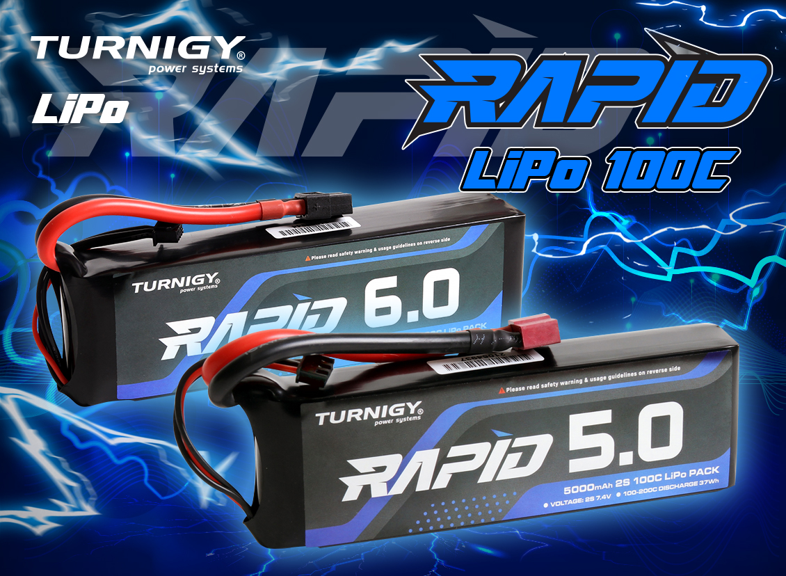 Turnigy Rapid 2S 6000mAh 7.4V 100C Lipo Battery w/XT90 for RC cars ...