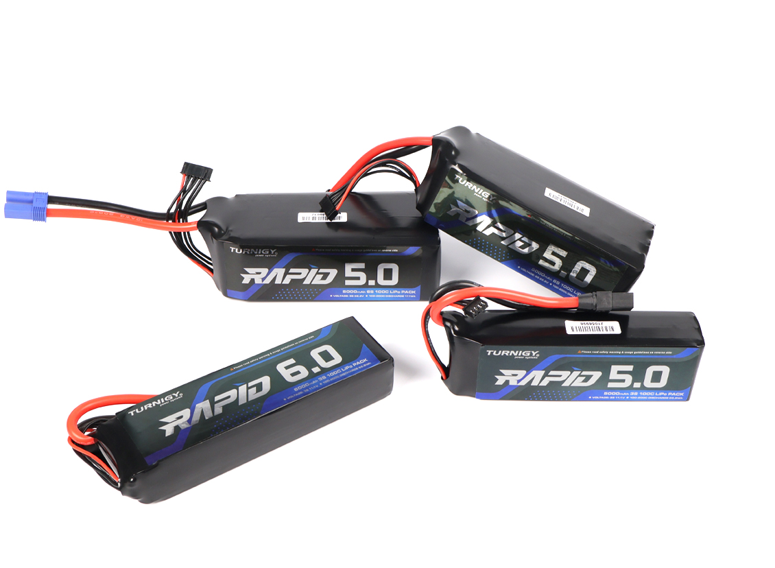 Turnigy Rapid 2S 6000mAh 7.4V 100C Lipo Battery w/XT90 for RC cars ...